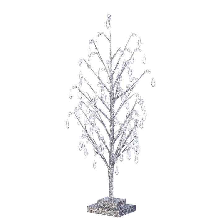 Silver Glitter 18 inch Tree with Clear Crystal Jewels – TheBlingThing.com